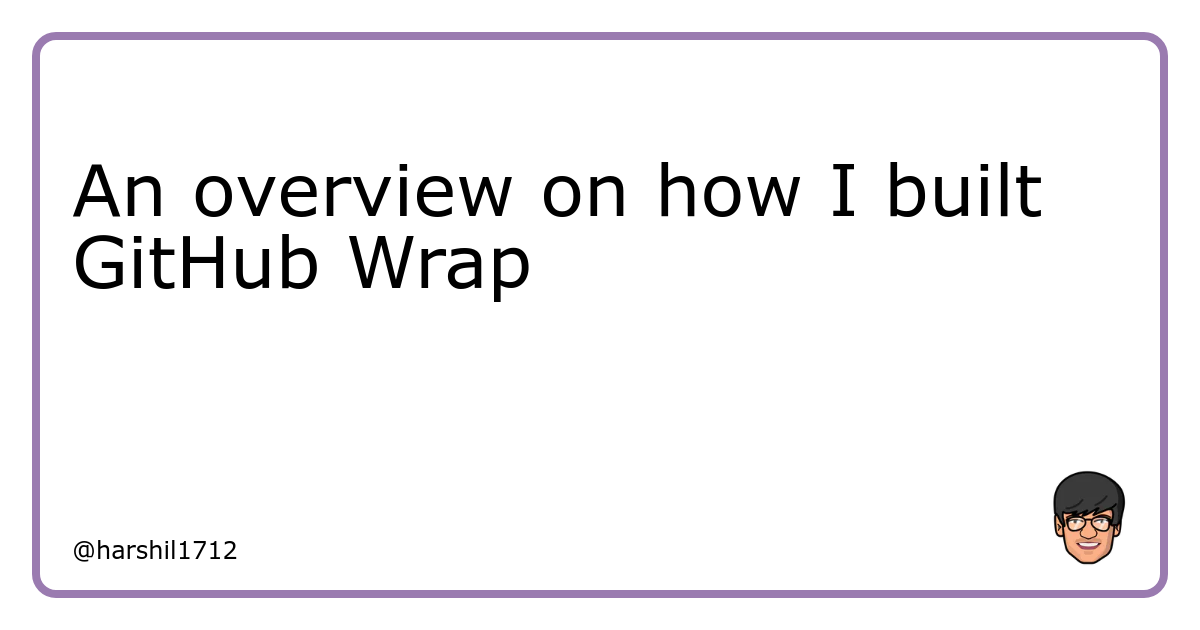 An overview on how I built GitHub Wrap | Harshil
