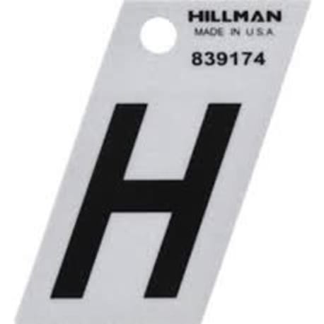 Hillman 1-1/2 in. Black & Silver Mylar Angle Cut Letter H | Hartville ...