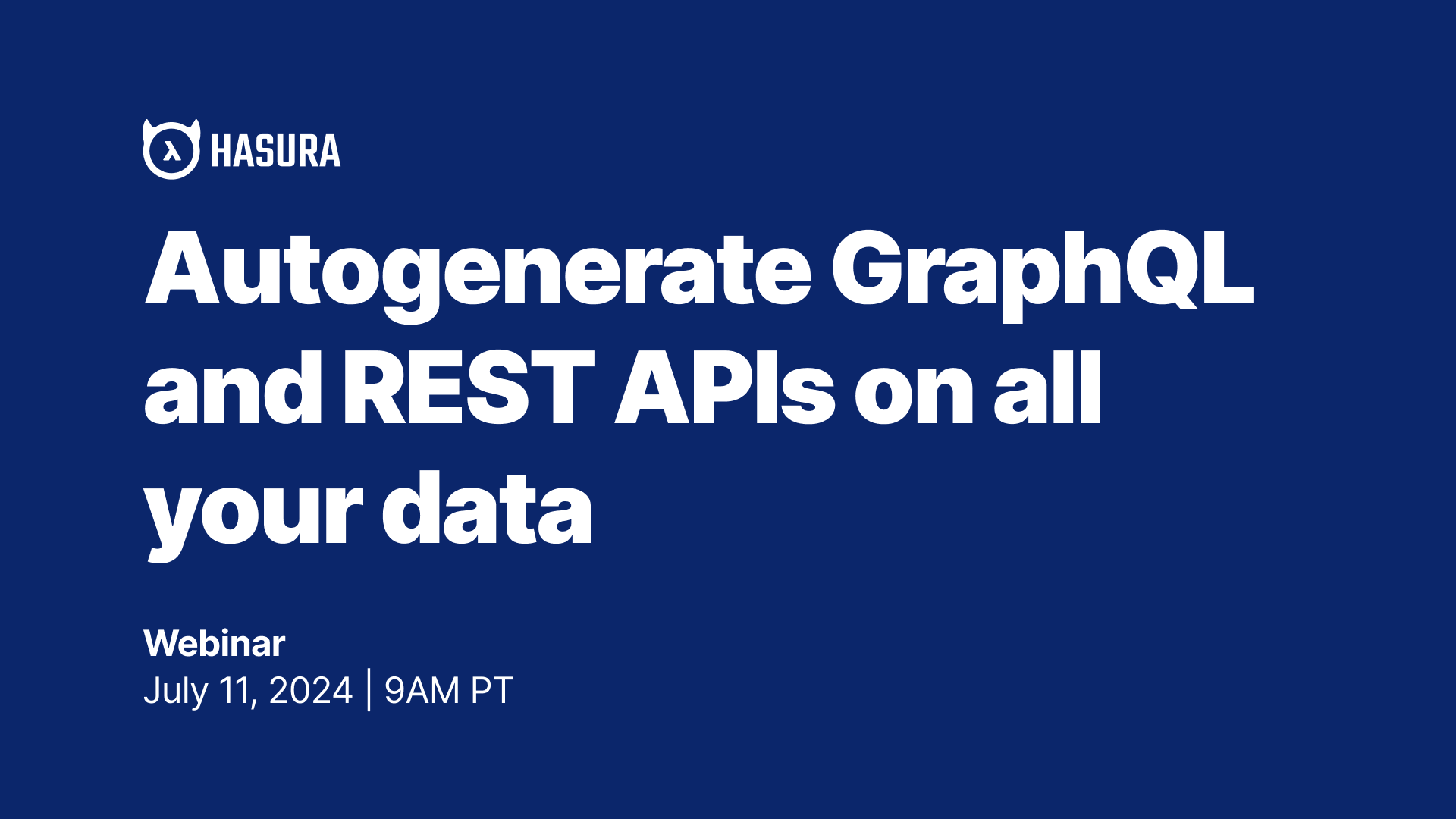 Autogenerate GraphQL and REST APIs on all your data