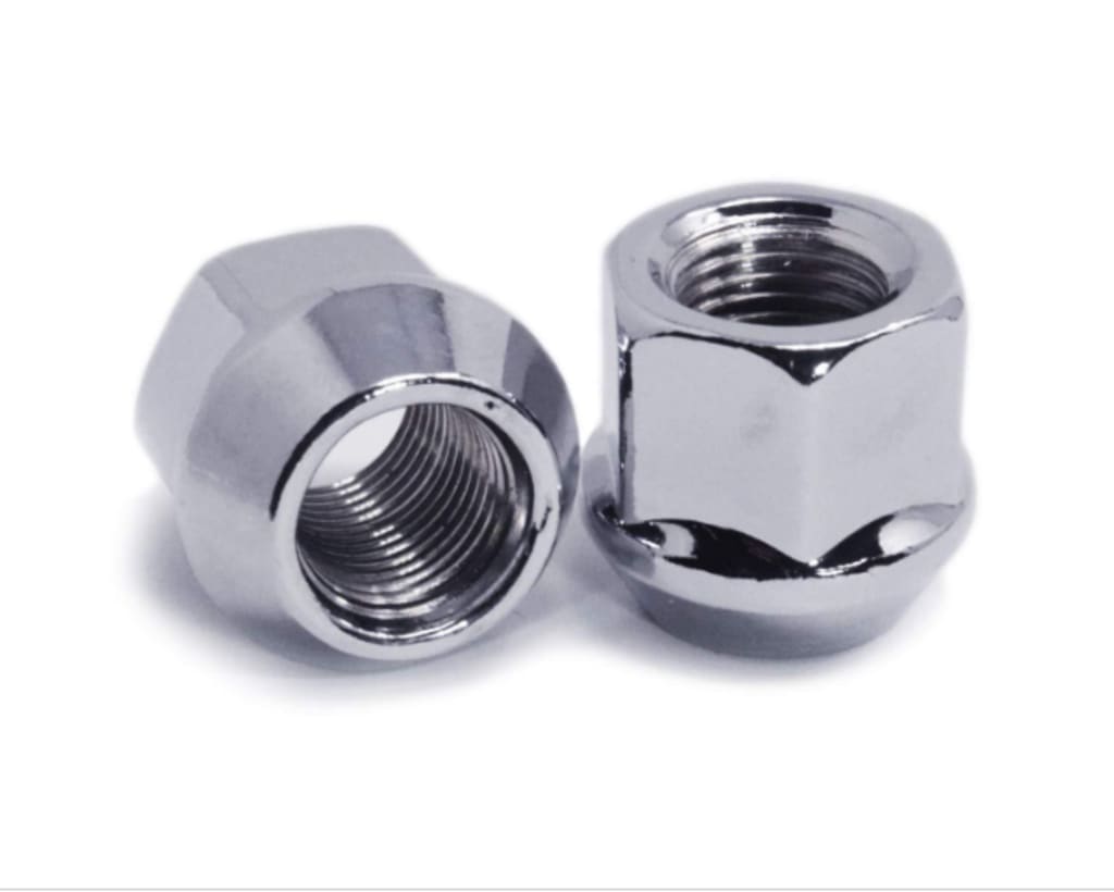 7/16TH CHROME 20MM LONG OPEN END WHEEL NUT 19MM HEX (60 DEGREE TAPER)