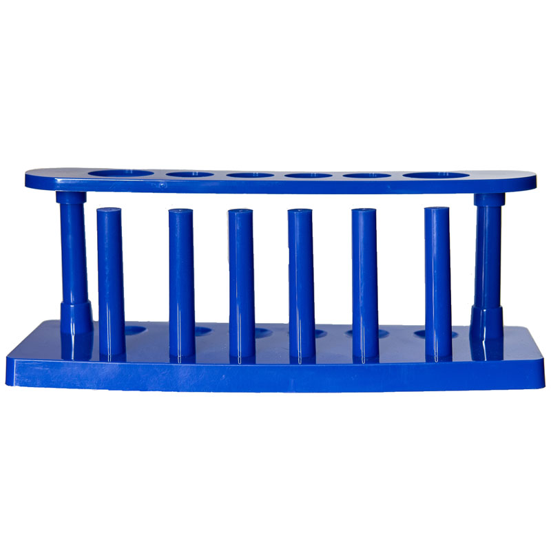 Test Tube Rack with Drying Pins 6 Hole/6 Pin (Blue)
