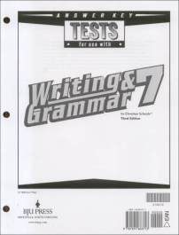 Writing/Grammar 7 Testpack Answer Key