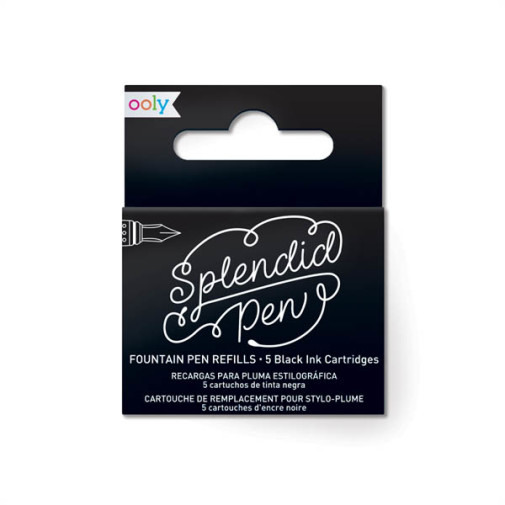 Splendid Fountain Pen Ink Refills - Black (set of 5)