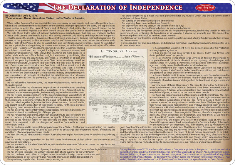 Declaration of Independence Smart Poly Learning Mat