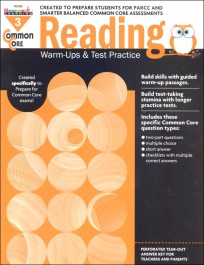 Common Core Reading: Warm-Ups and Test Practice - Grade 3