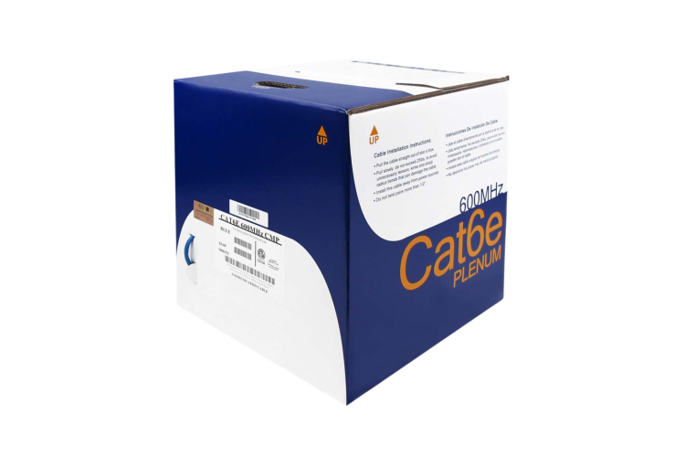 Cat6 | Solid Cable Plenum (CMP) with Spline | 1000 ft. | Blue