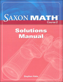 Saxon Math Course 2 Solutions Manual