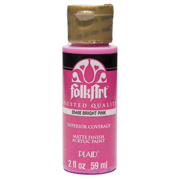 Folkart Color Acrylic Paint Bright Pink - 2 oz