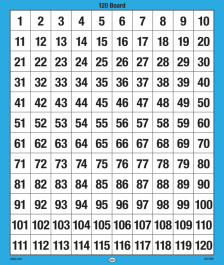 120 Number Board (11 x 13 )