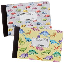 Dinos and Construction Half Composition Wide-Ruled Book Set