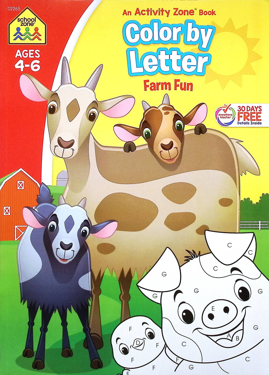 Color by Letter on the Farm Fun Activity Zone Workbook