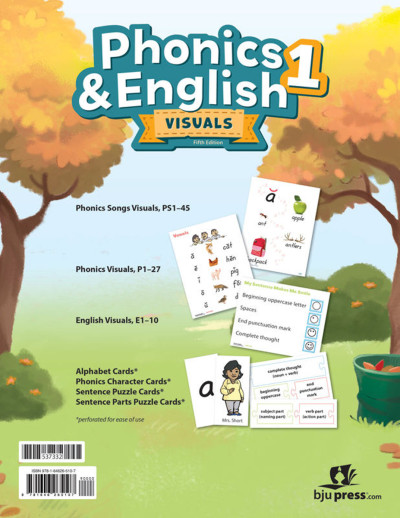 BJU Press Phonics and English 1 Homeschool Visuals 5th Edition
