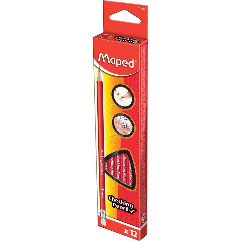 Triangular Red Checking Pencils (Box of 12)