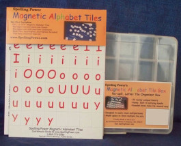 Spelling Power Magnetic Alphabet Tiles with Organizer Box