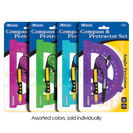 Compass & Protractor Set with #2 Wood Pencil