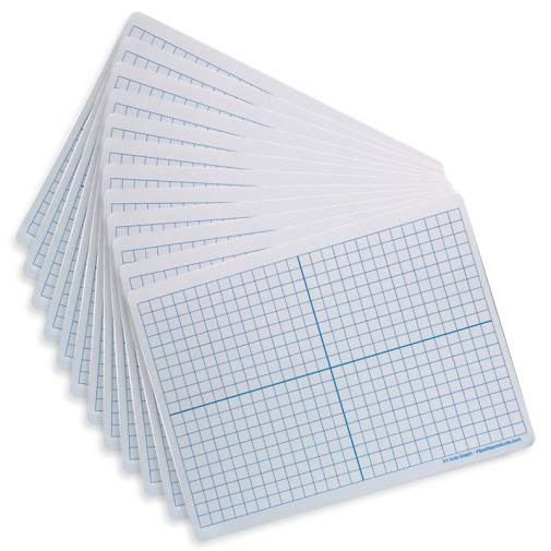 XY Axis Square Grid Dry Erase Mats 9 x12 (12 pack)
