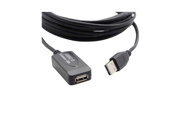 30Ft USB 2.0 Active Extension/Repeater Cable | A-Male to A-Female | Black