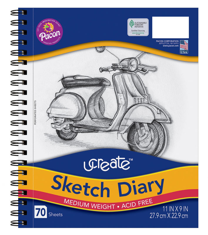 UCreate Sketch Diaries (11"x9") - 70 sheets