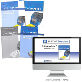 Saxon Math Intermediate 5 Comp Homeschool Kit + Saxon Teacher Digital ...