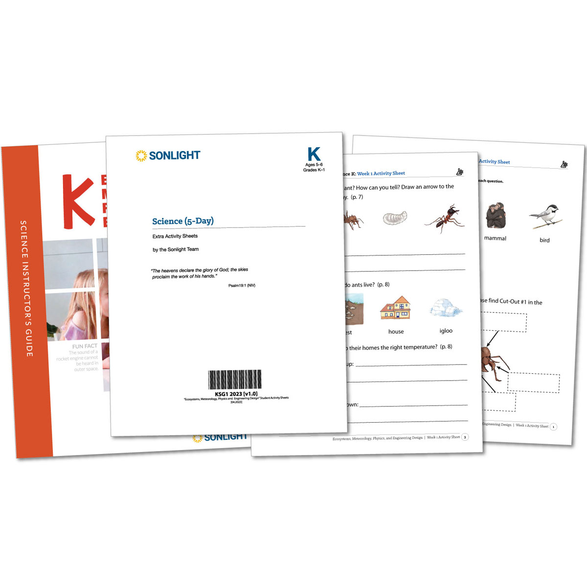 Science Level K 5-Day Extra Activity Sheets (2020)