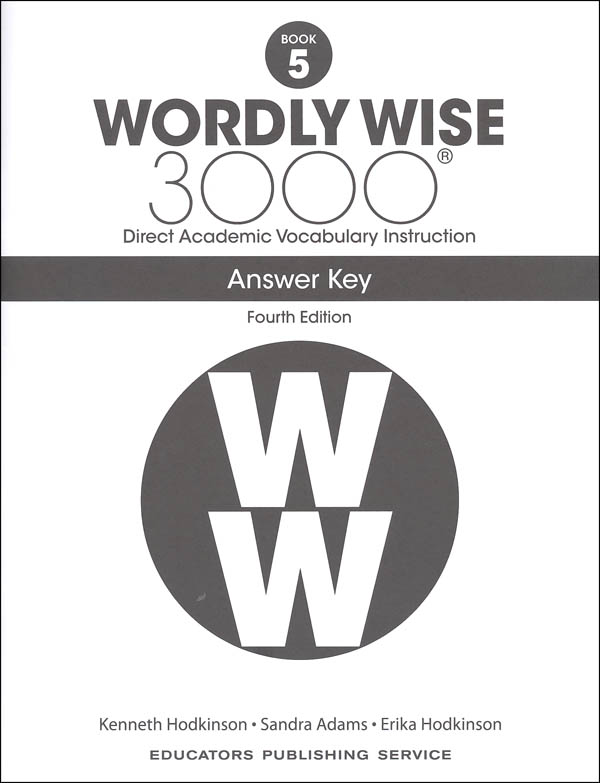 Wordly Wise 3000 Book 5 Answer Key, 4th Edition
