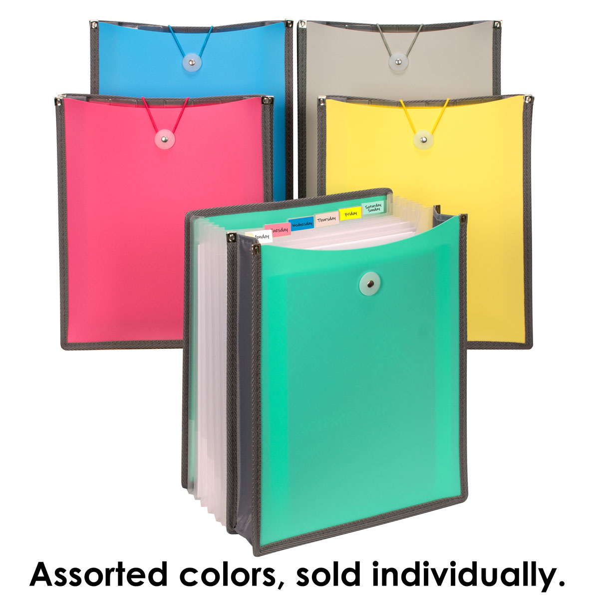 7-Pocket Open Top Vertical Backpack File, Letter Size, Assorted