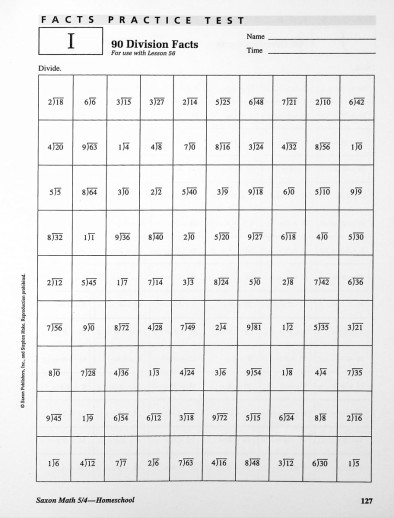 Saxon Addition Worksheets
