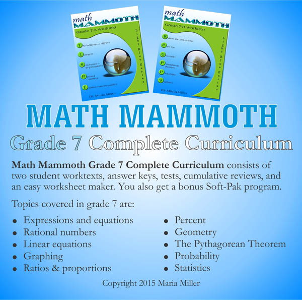 Math Mammoth Light Blue Series Grade 7 CD