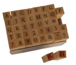 Printer's Type Uppercase Alphabet Stamp Set
