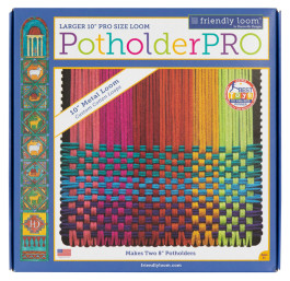 Friendly Loom Potholder PRO 10 Loom | 12 Assorted Colors of Cotton Loops