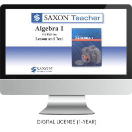 Saxon Math Homeschool Algebra 1 Teacher Digital License 1 Year Digital ...