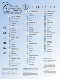 Trivium Tables: Cycle 1 Geography (World and Africa Maps) Reference Tool