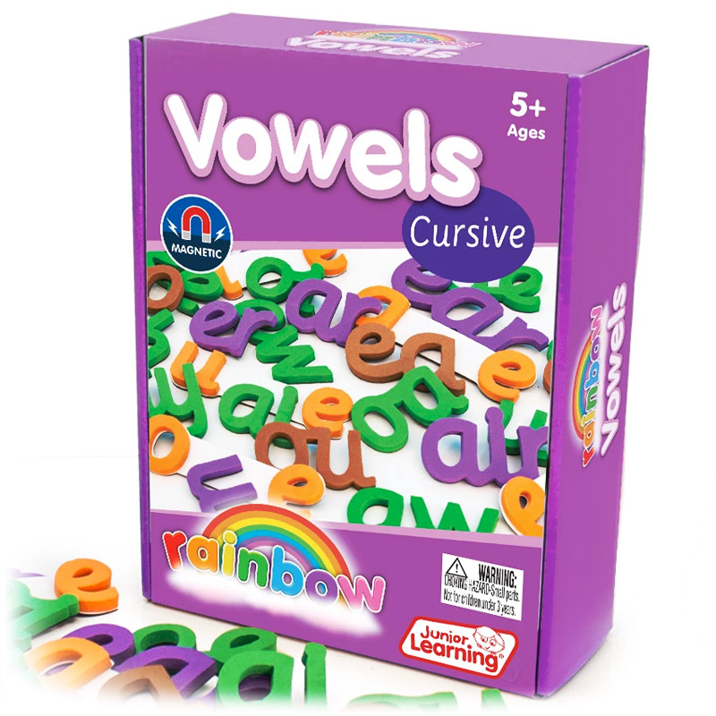 Rainbow Vowels (Cursive)