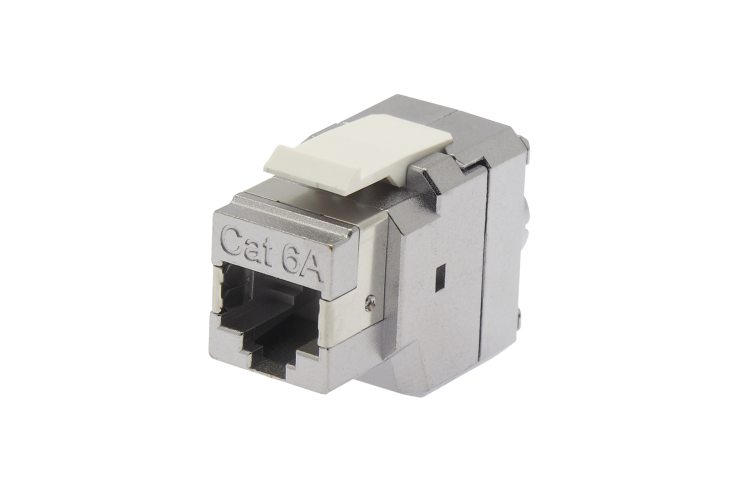 Cat6A RJ45 180° Shielded Keystone Jack | Punch down | Zinc die-cast