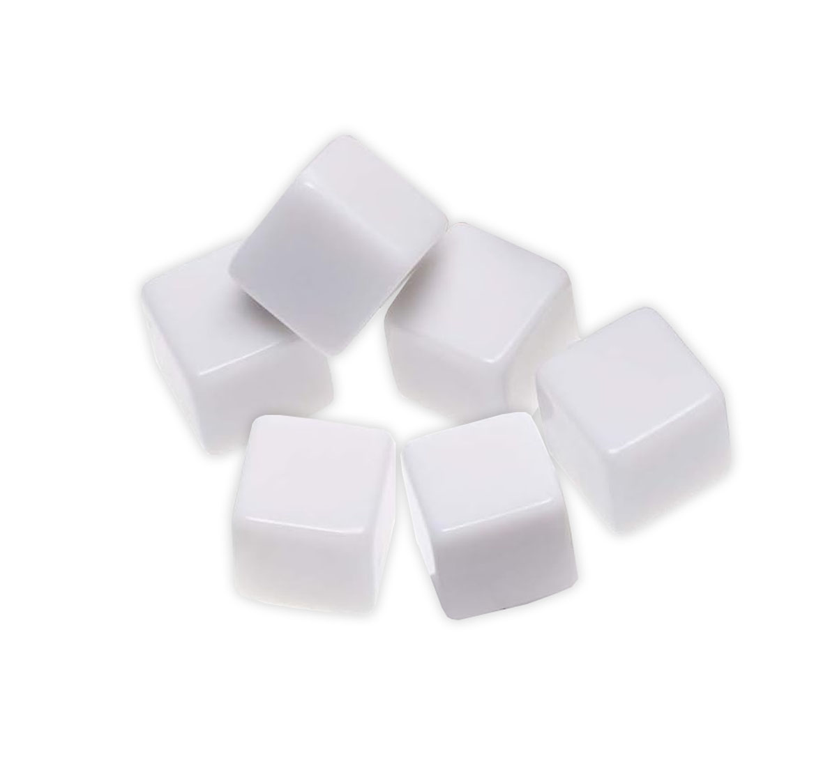 Counting Cubes - set of 6 white blank cubes