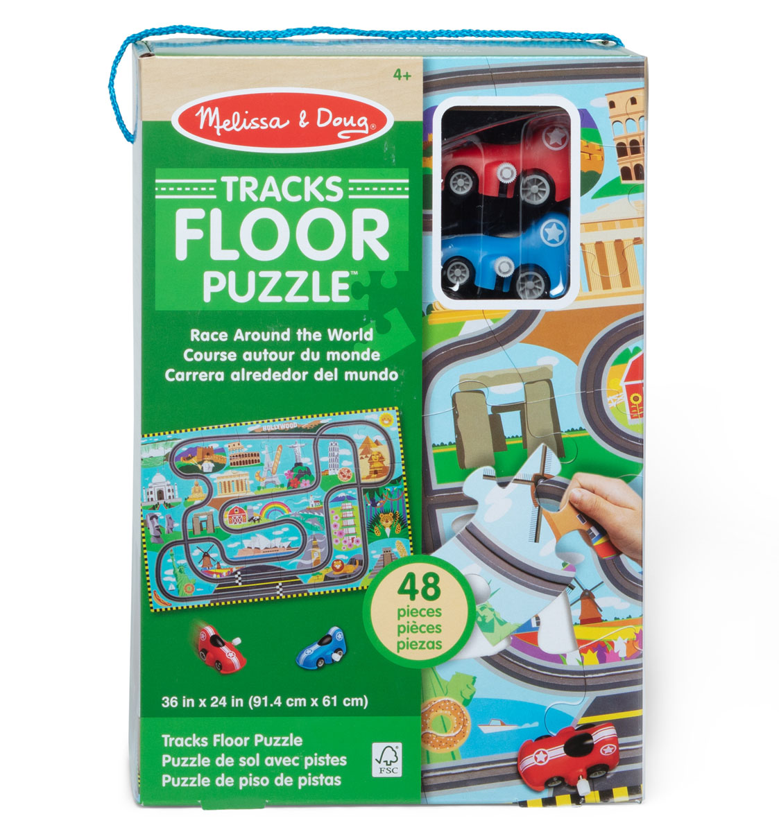 Race Track Around the World Floor Puzzle & Play Set