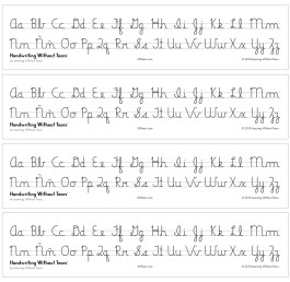 Spanish Cursive Alphabet Desk Strips