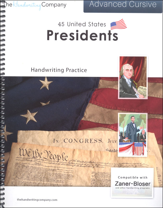 45 United States Presidents Character Writing Worksheets Zaner-Bloser ...