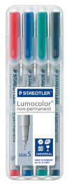 Lumocolor Non-Permanent Superfine Markers (set of 4)
