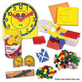 Manipulative Kit K (Wooden Pattern Block Upgrade, Judy Clock, Optional Items)
