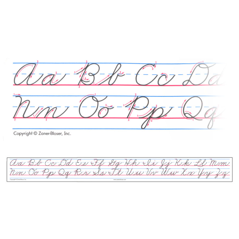 Zaner-Bloser Adhesive Desk Strip Cursive