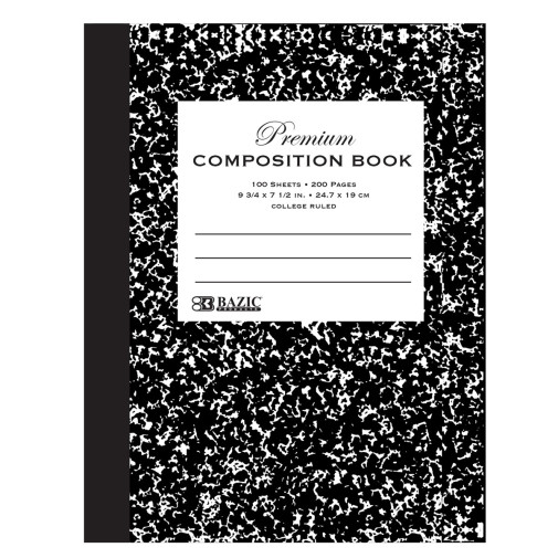 Premium Composition Book Black Marble Cover - College Ruled