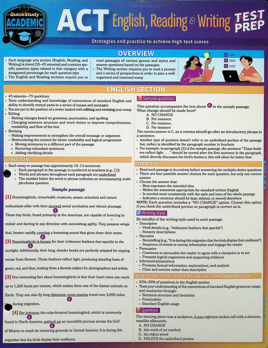 ACT Test Prep Reading Quick Study