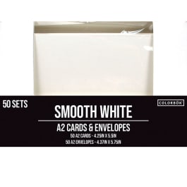 Smooth Kraft A2 White Cards and Envelopes - 50 sets