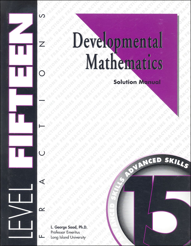 Developmental Math Level 15 Solution Manual