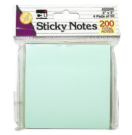 Sticky Notes: Assorted Pastel 3 x 3 4 pads/50 Sheets
