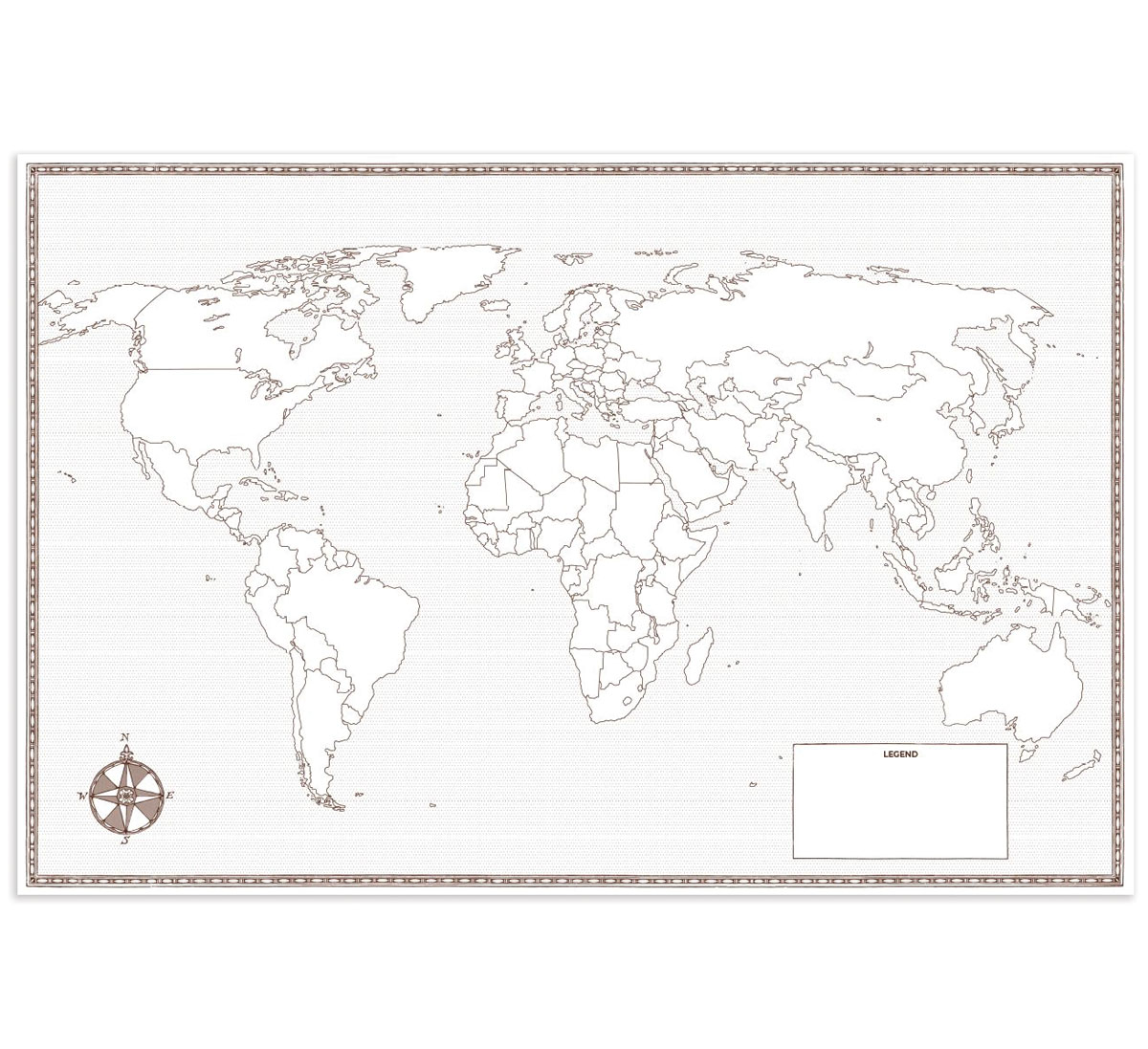 Large Blank World Map Black Silhouette Of A World Map With The Most