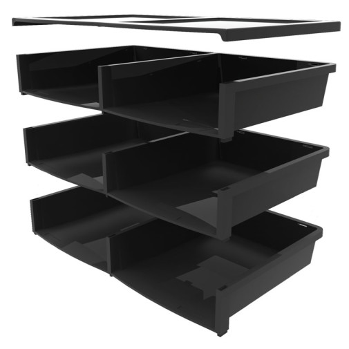 Quick Stack Literature Sorter - Black (6 compartments)