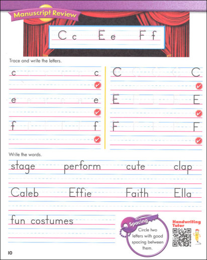 Zaner Bloser Handwriting Chart Printable