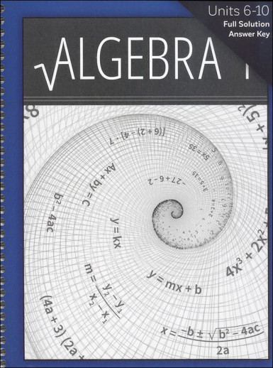 Algebra 1 Solution Key 6-10 Sunrise Edition